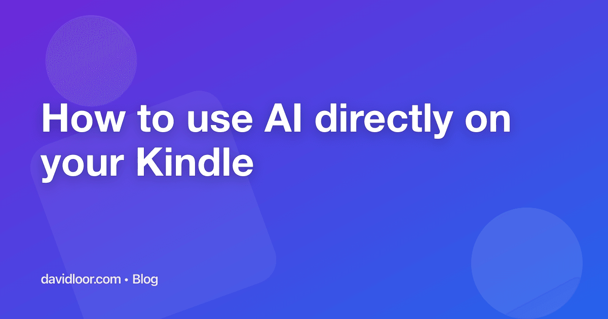 How to use AI directly on your Kindle