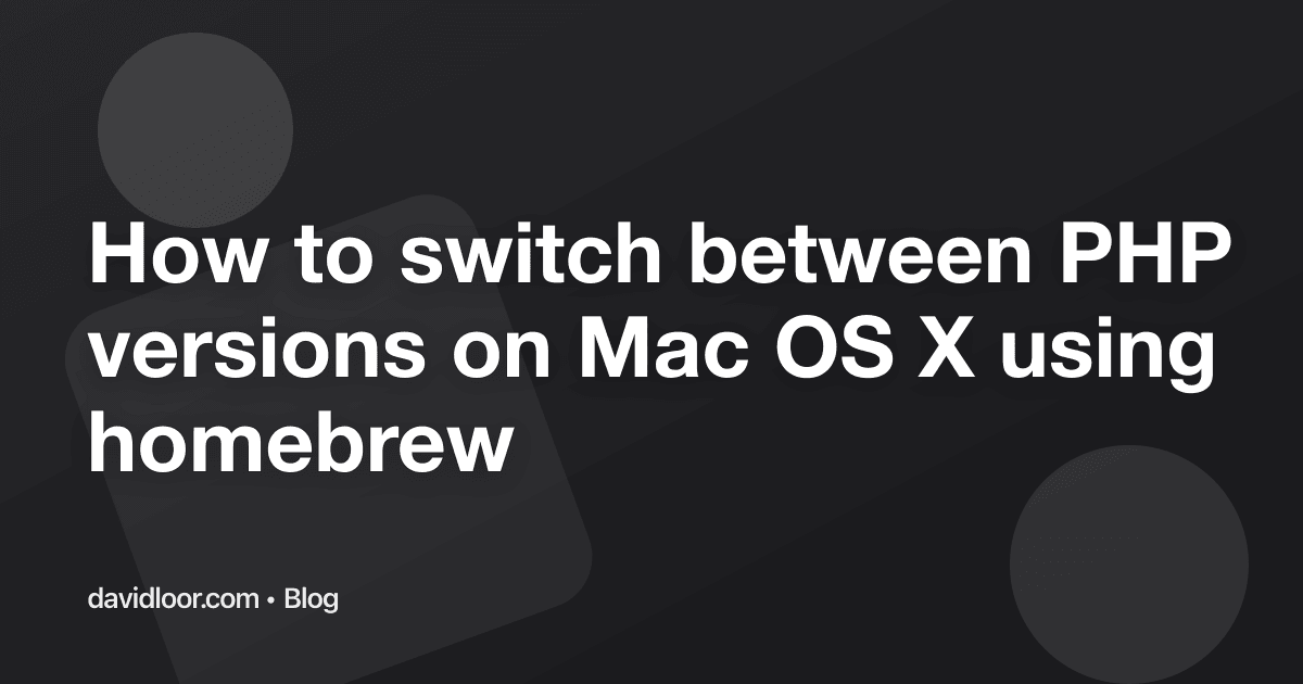 Cómo cambiar entre versiones de PHP en Mac OS X usando Homebrew